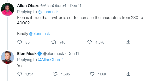 Elon Musk Tingkatkan Limit Tweet Hingga 4.000 Karakter - Context.id